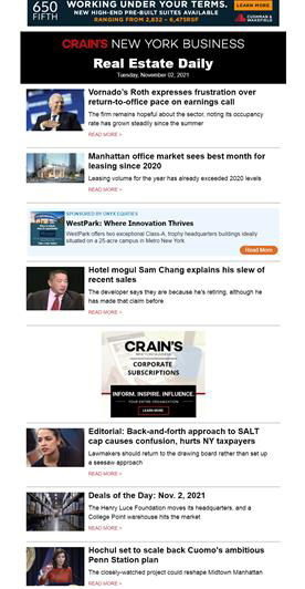 Crain’s New York Business | Sky Advertising